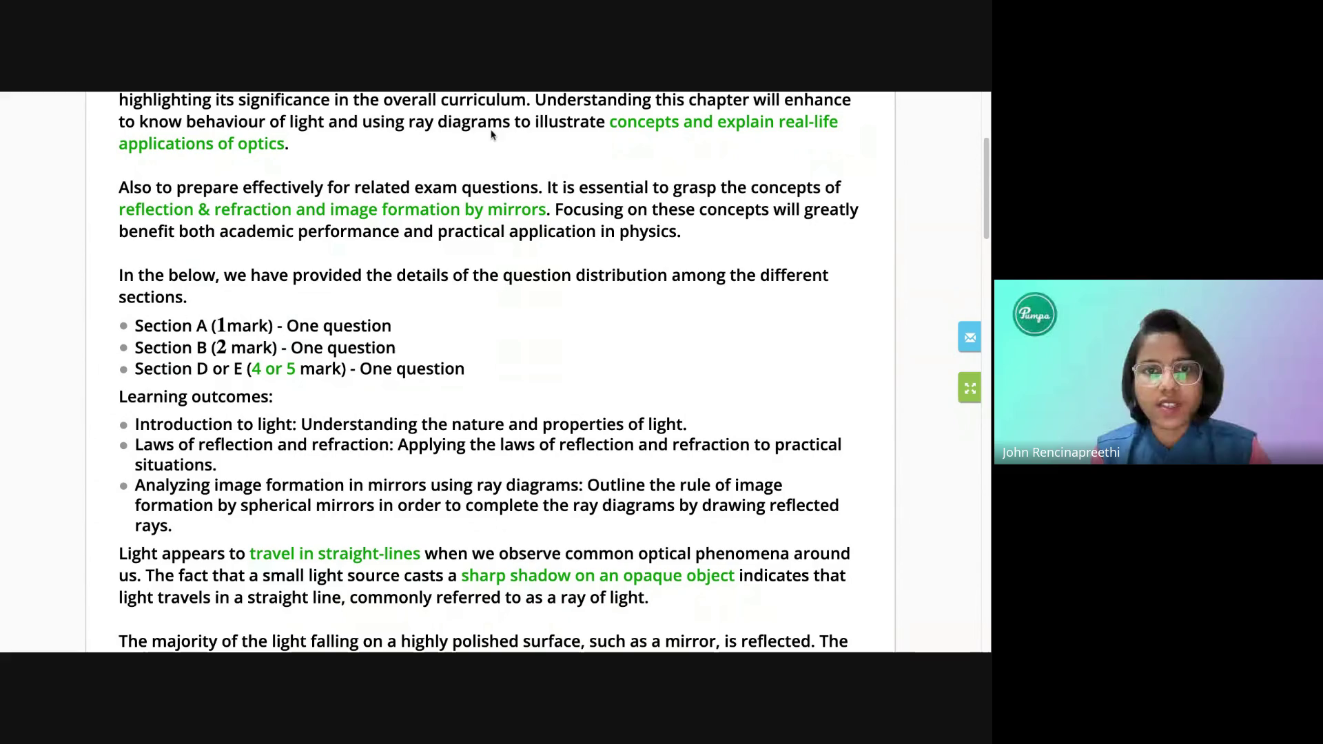 Light - reflection — lesson. Physics CBSE Live product, Class 10.